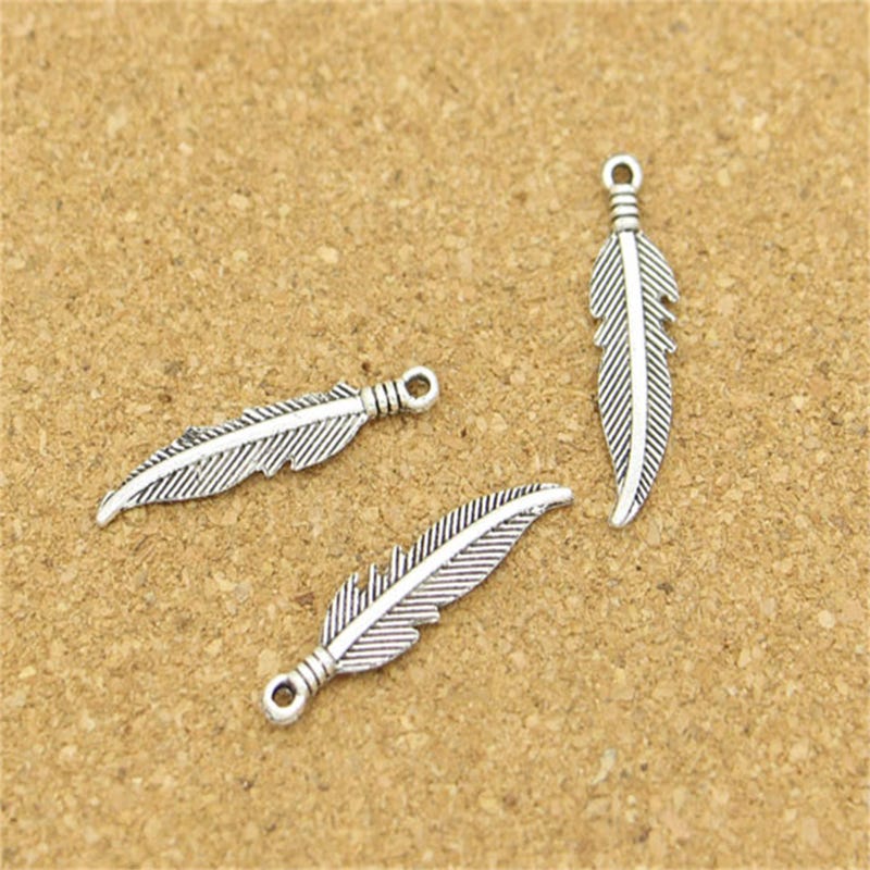 Feather Charm - Etsy