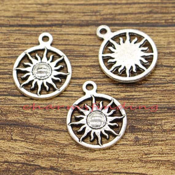 20pcs Sun Charms Celestial Charms Antique Silver Tone 16x20mm - Etsy