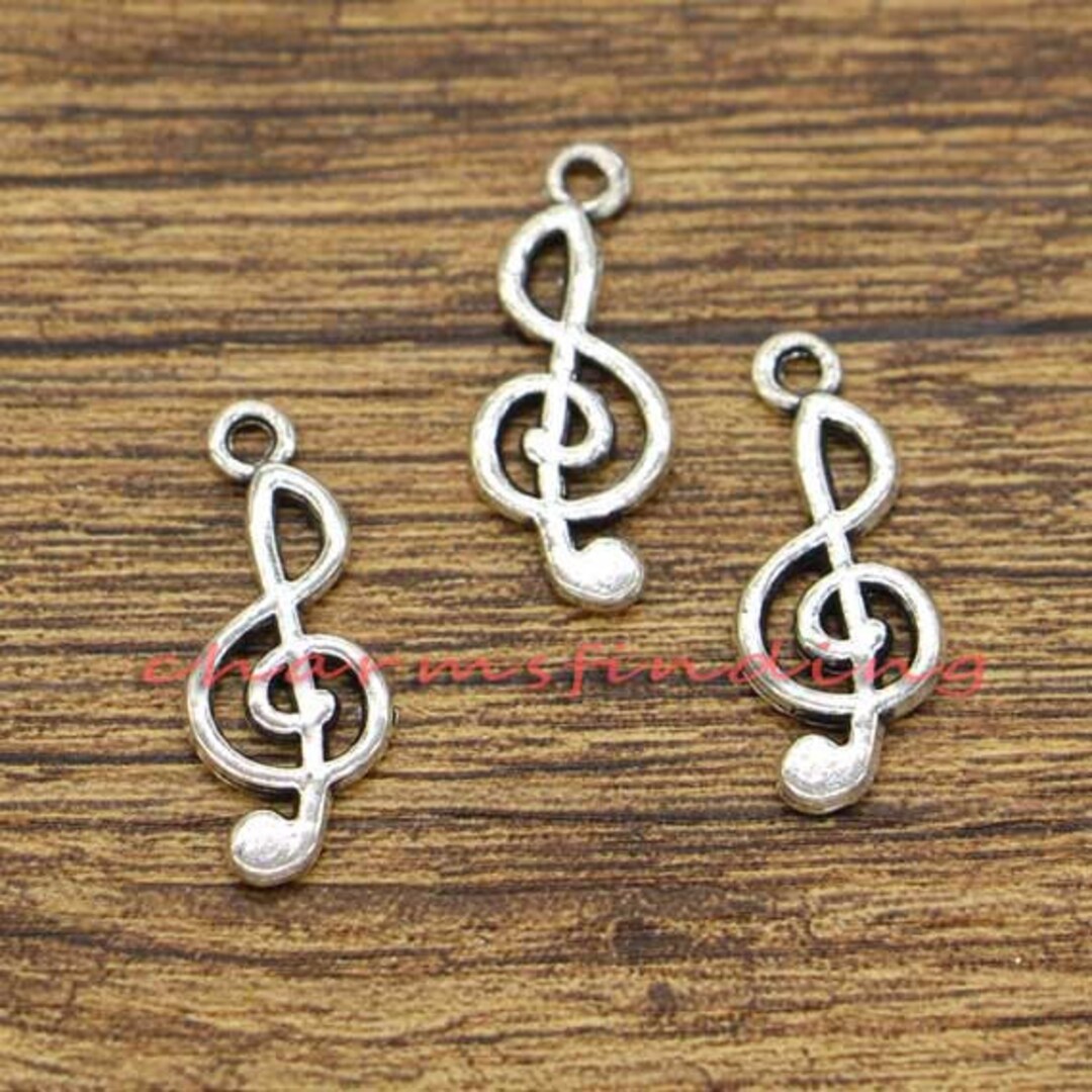 30pcs Treble Clef Charms 2 Sided Singing Charms Antique Silver - Etsy