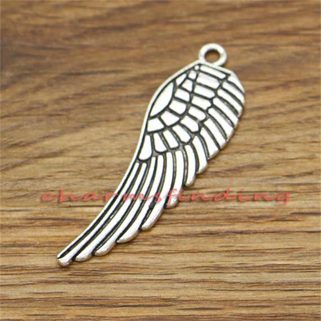 15pcs Large Angel Wings Charms Wings Charm Antique Silver Tone 48x15mm ...