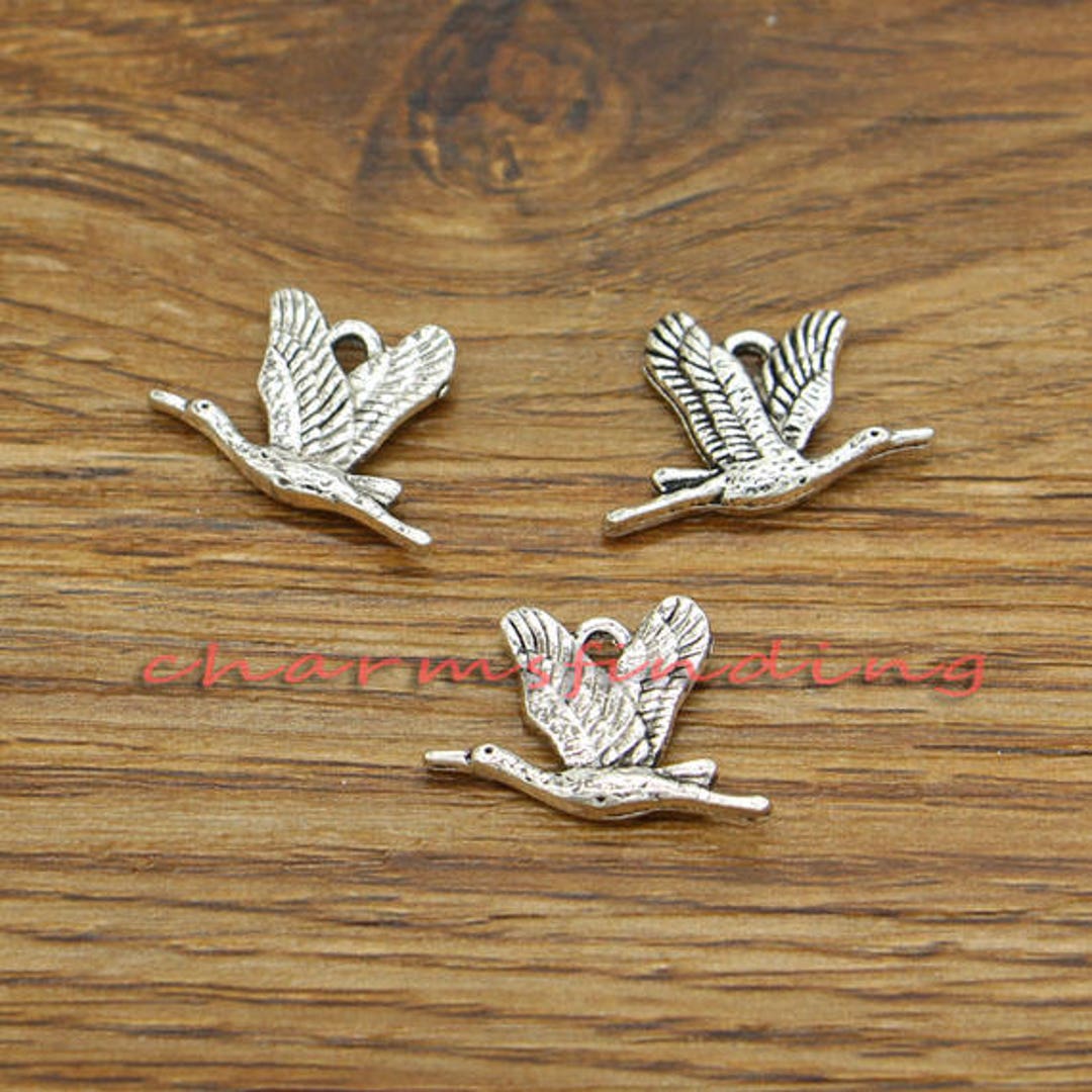 30pcs Goose Charms Bird Charms Antique Silver Tone 20x14mm Cf3183 - Etsy