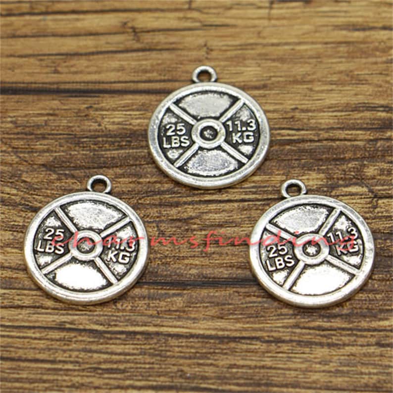 20pcs 25 LBS Weight Charms Weight Training Lifting Charms Antique ...