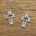 30pcs Cross Charms Religious Charms Double Sided Antique Silver Tone ...