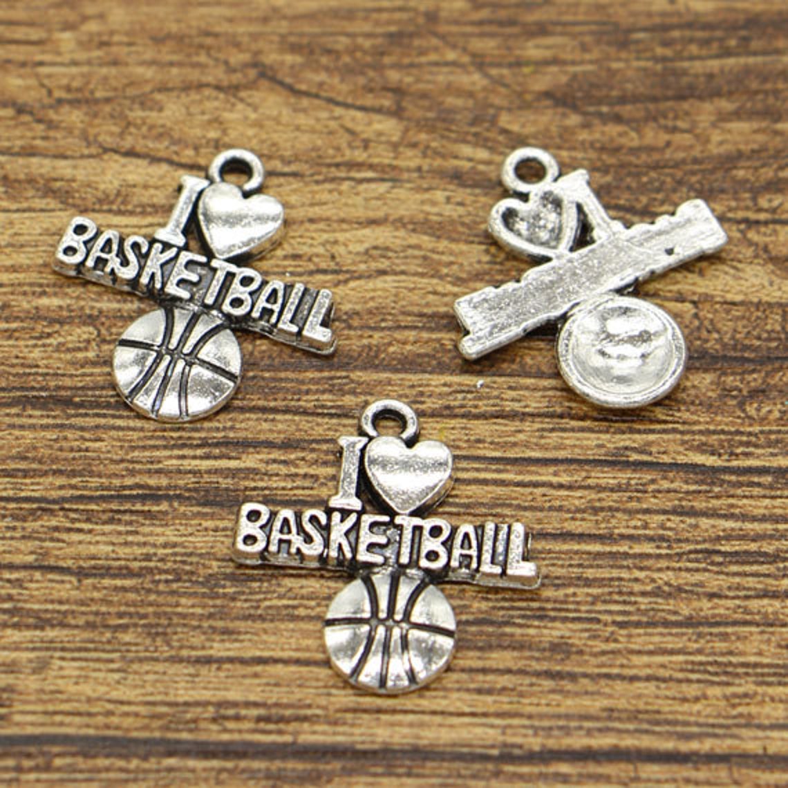 20pcs I Love Basketball Charms Team Sports Charms Antique - Etsy