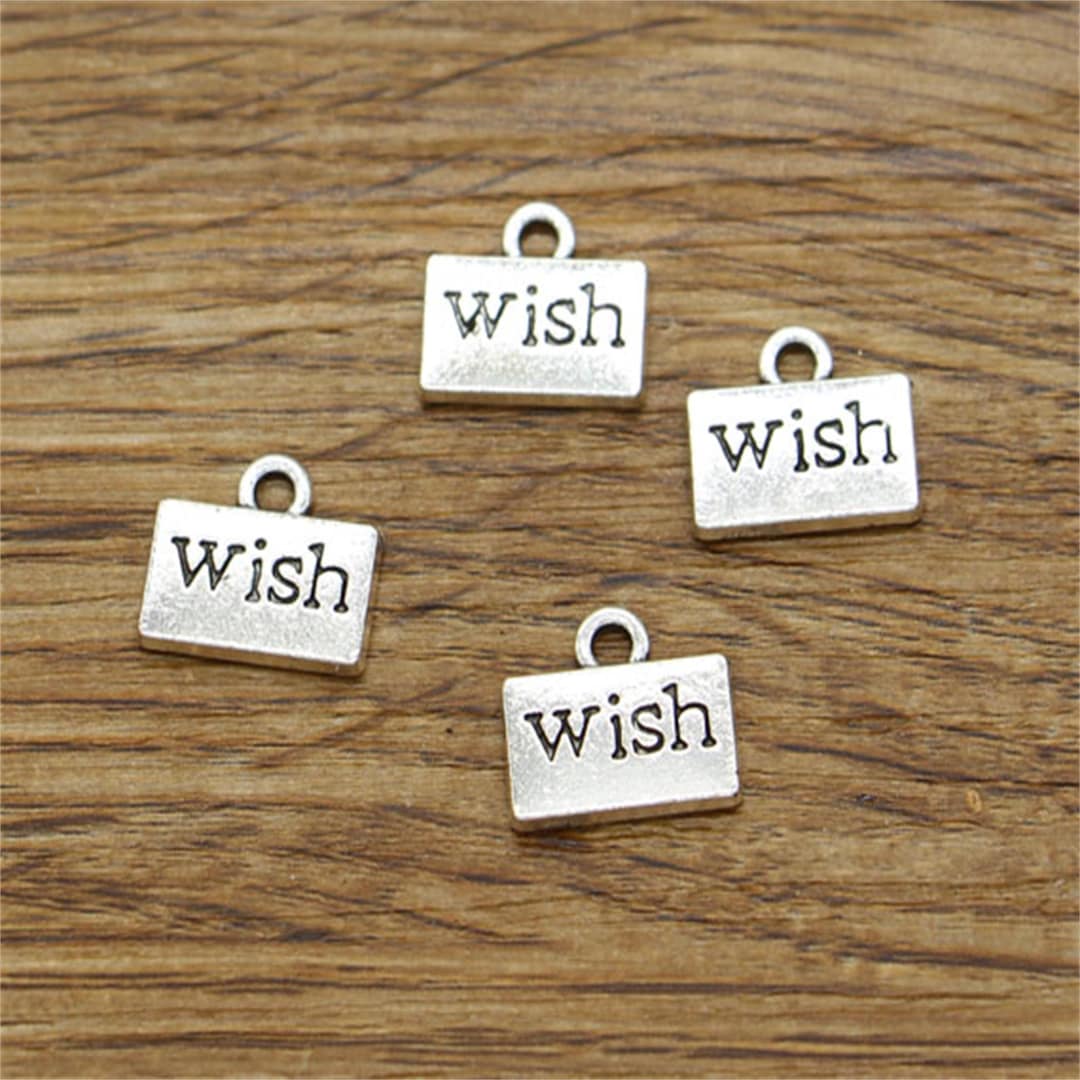 50pcs Wish Charms Word Charm Antique Silver Tone 11x13mm Cf1805 - Etsy
