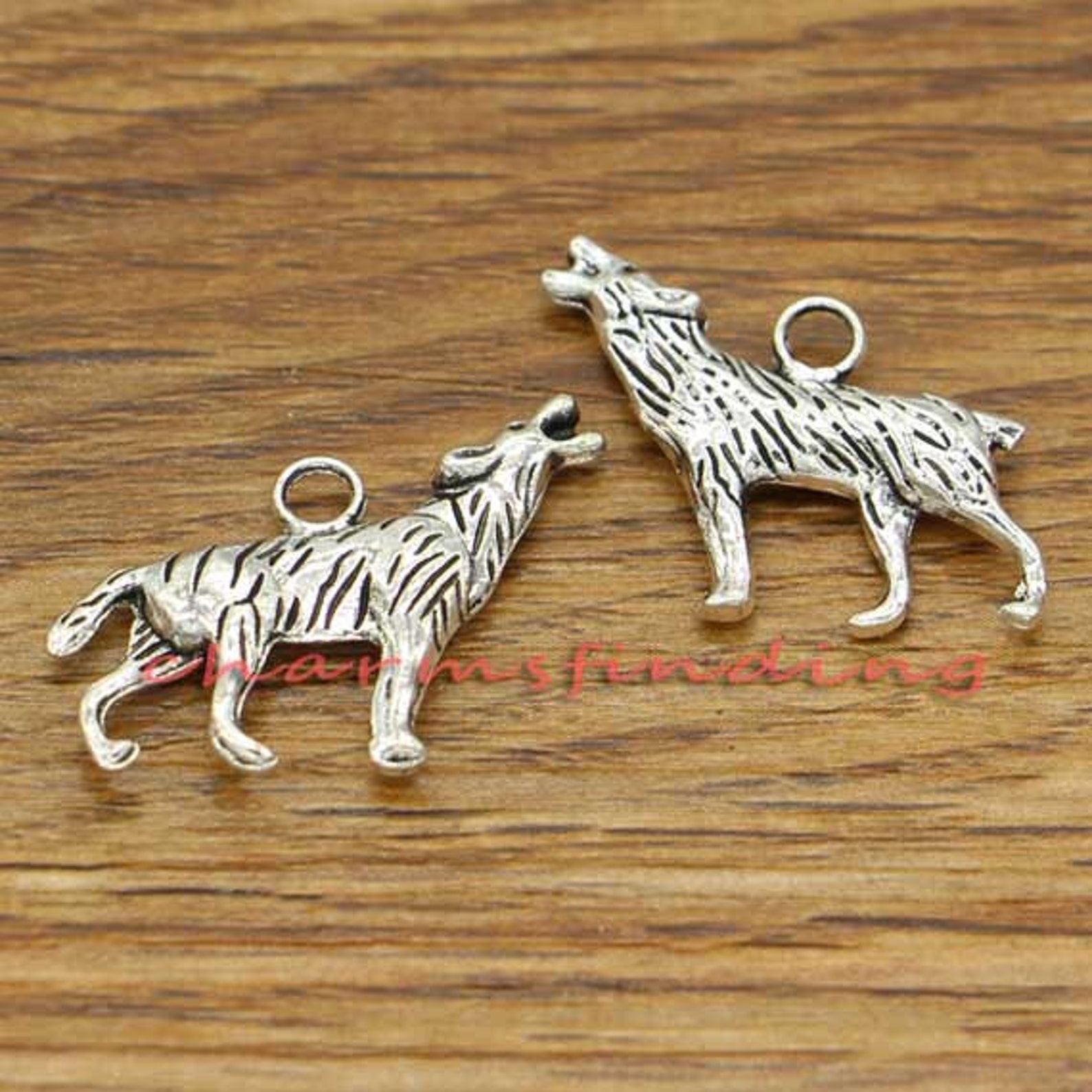 15pcs Wolf Charms Animal Charm Antique Silver Tone 26x16mm | Etsy