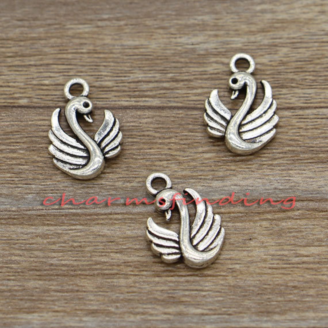 30pcs Little Swan Charms Goose Bird Charm Antique Silver Tone - Etsy