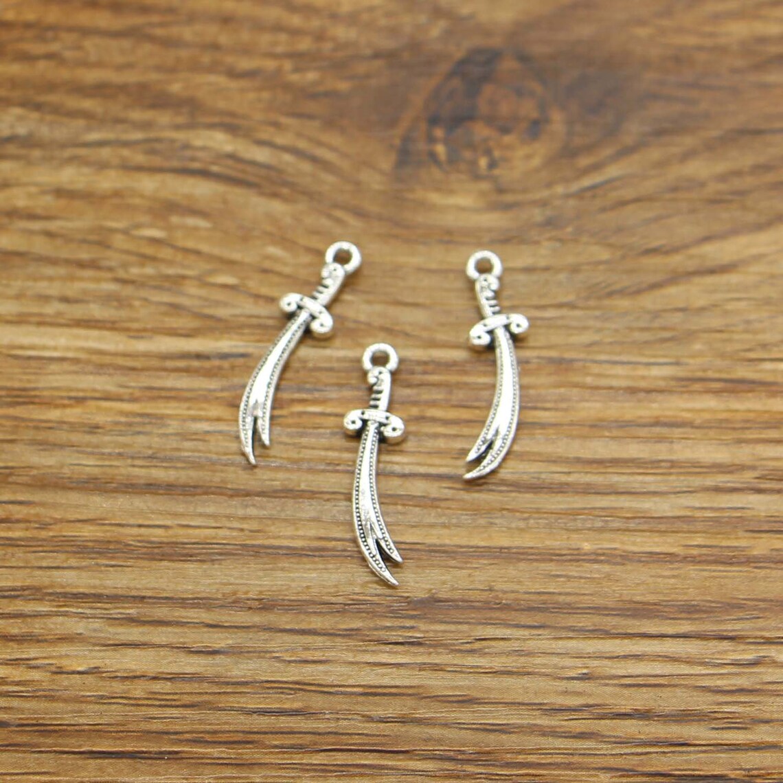 100pcs Sword Charms Bulk Charm Antique Silver Tone 6x25mm - Etsy