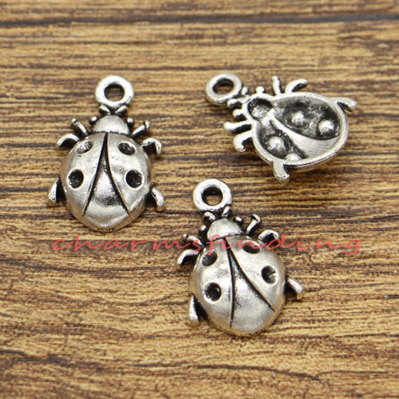 30pcs Ladybug Charms Insect Charms Antique Silver Tone 13x19mm - Etsy
