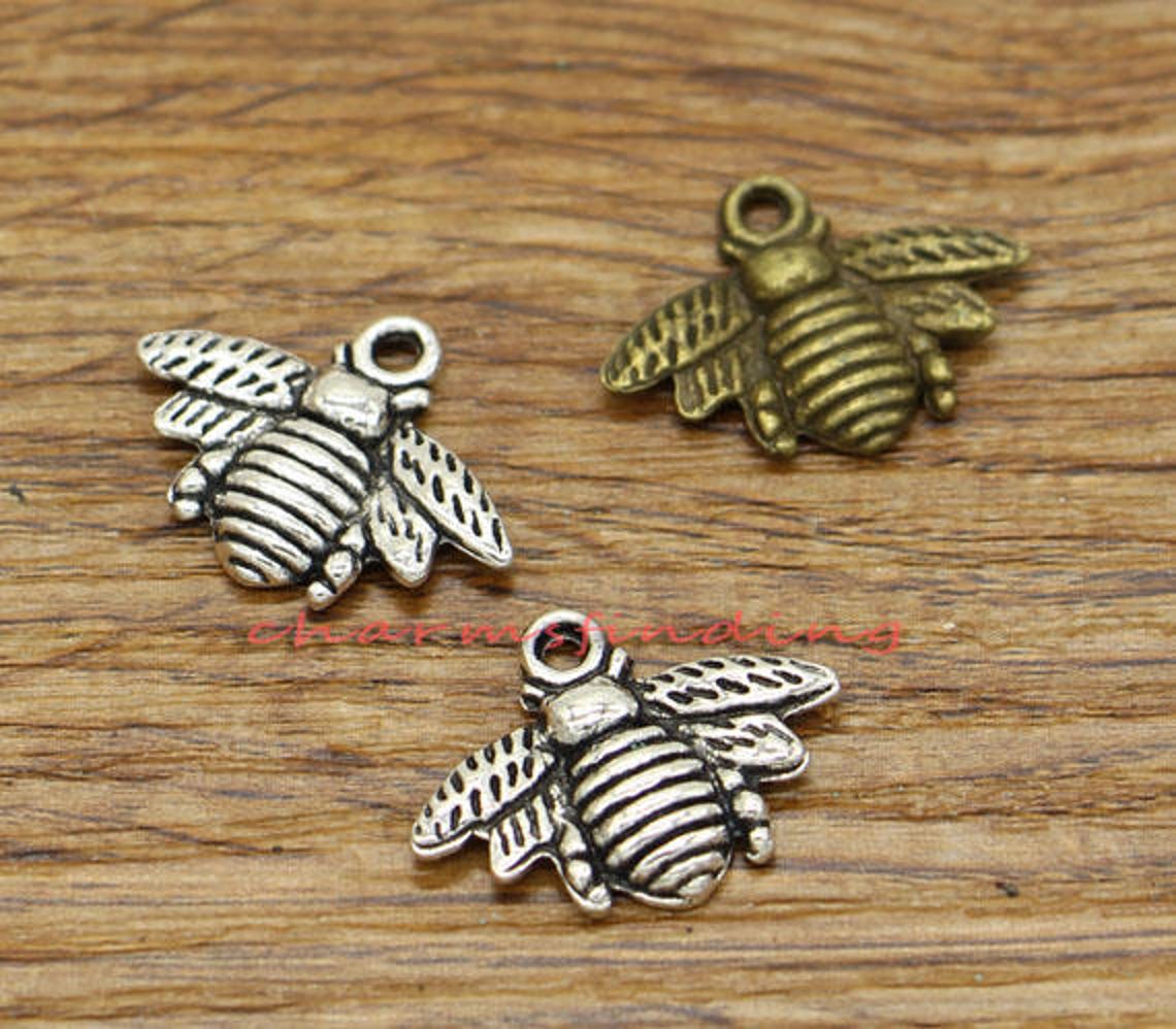 20pcs Bee Charms Honeybee Charms Insect Charms Antique Silver - Etsy