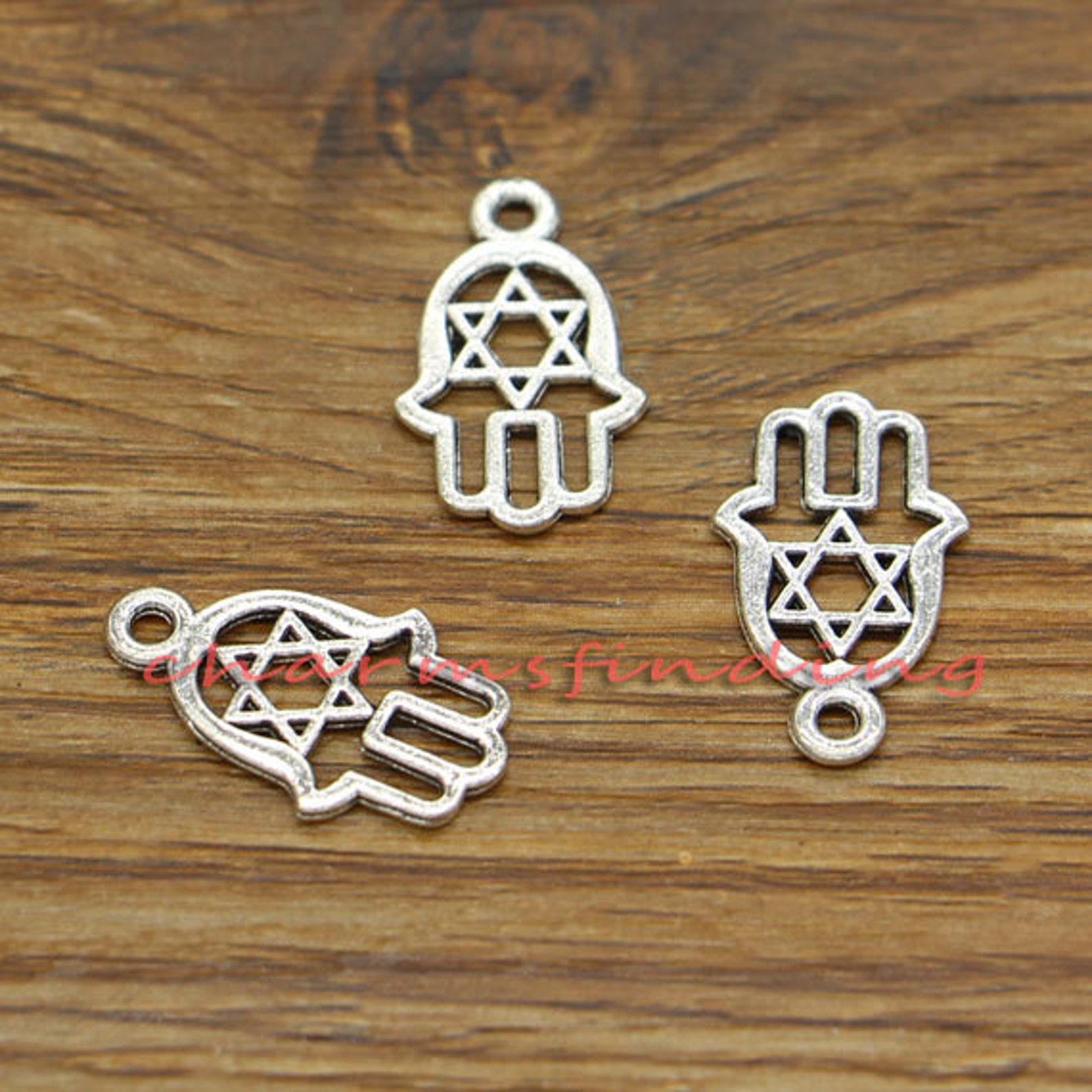 50pcs Hamsa Hand Charms Hand of Fatima Charms Antique Silver | Etsy