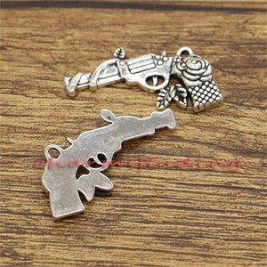 20pcs Large Gun Charms Toy Charms Antique Silver Tone 18x32mm Cf1956 - Etsy
