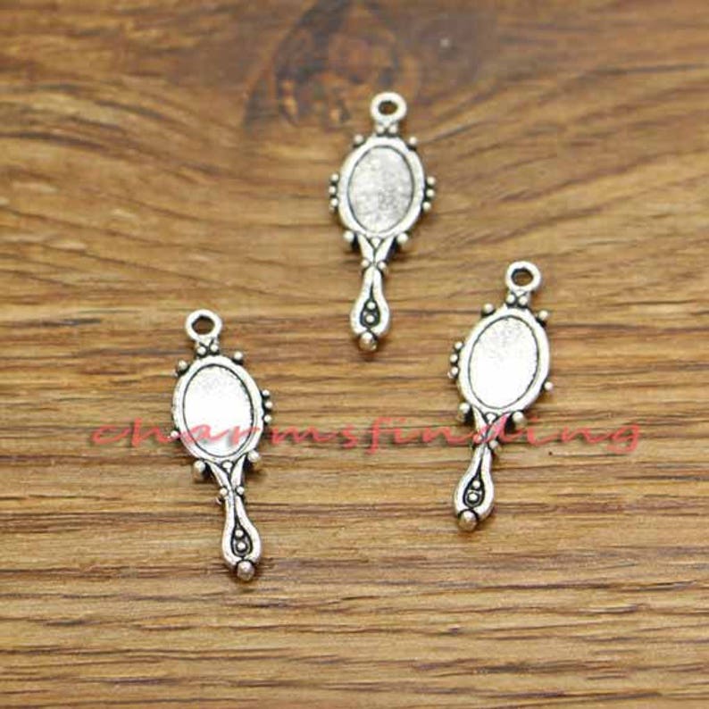 40pcs Mirror Charms Victorian Style Antique Silver Tone - Etsy