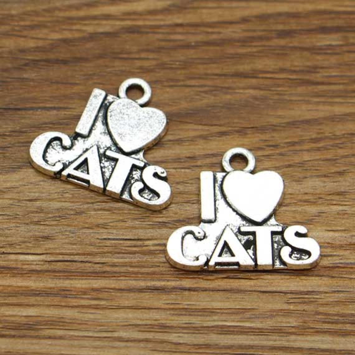 12pcs Large Cat Charms I Love Cats Charms Cat Lover Charms - Etsy