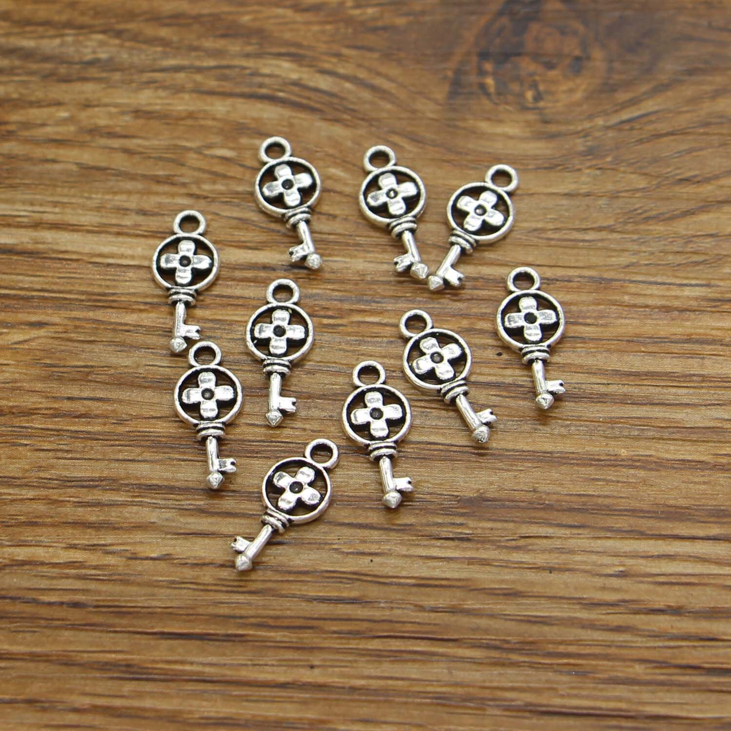 100pcs Flower Key Charms Home Key Charms Heart Key Charm | Etsy