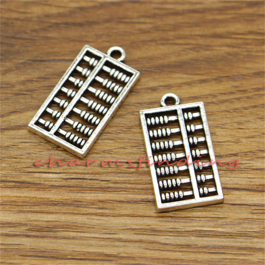 30pcs Abacus Charms Counting Charm Antique Silver Tone 26x13mm Cf0476 ...