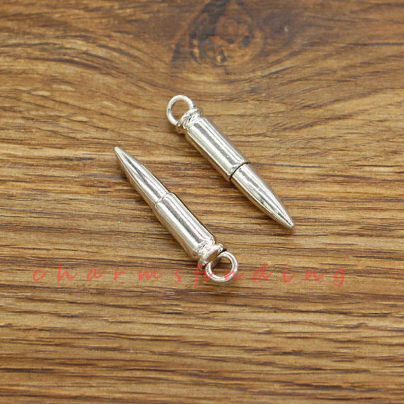 10pcs Bullet Charms 2 Sided 3D Charms Antique Silver Tone - Etsy