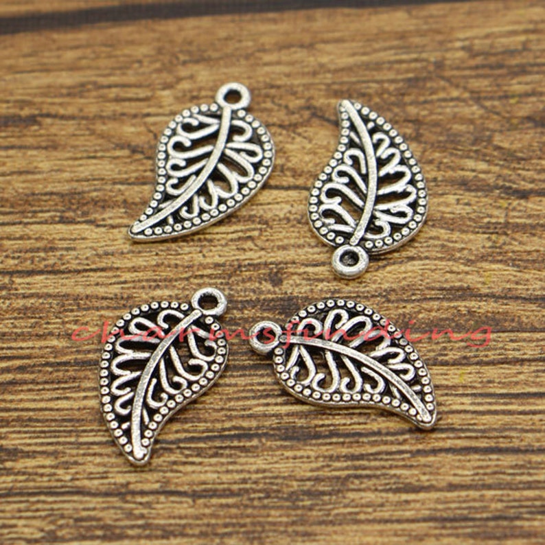 50pcs Leaf Charms Tree Leaves Charms 2 Sided Charm Antique - Etsy