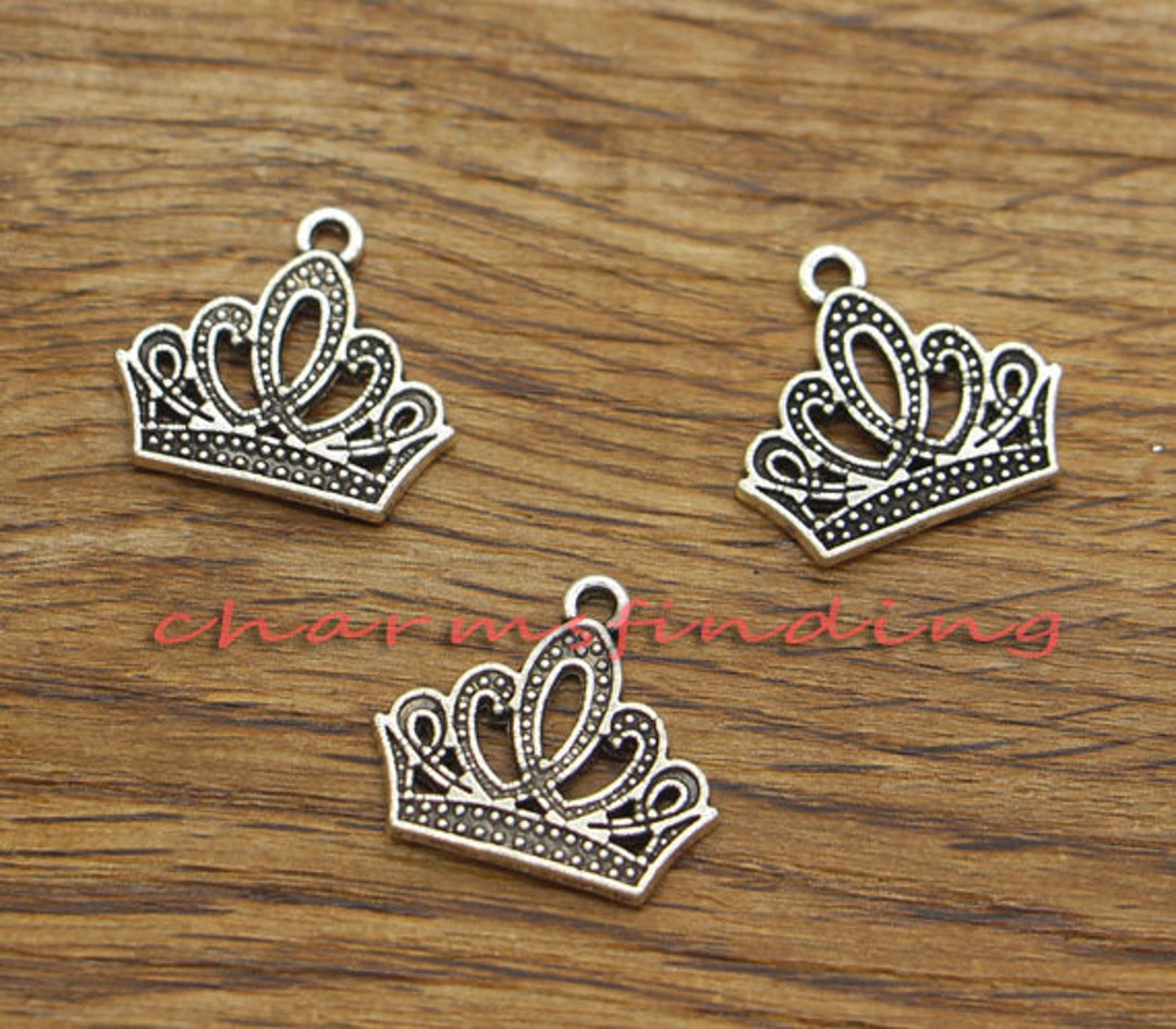 30pcs Crown Charms Princess Charms Antique Silver Tone 17x18mm - Etsy