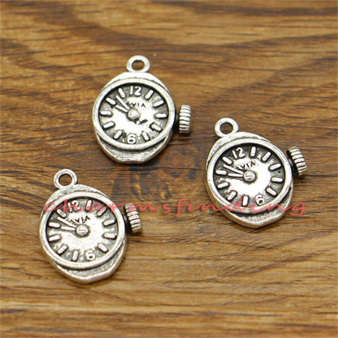 15pcs Clock Charms Watch Charms Antique Silver Tone 17x21mm Cf2752 - Etsy