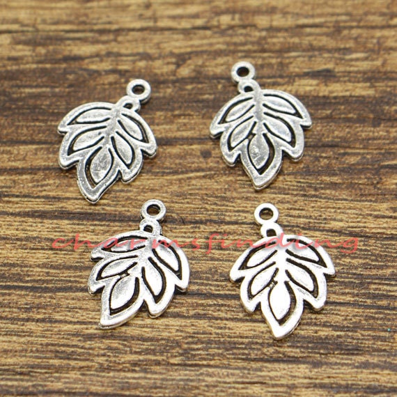 50pcs Leaf Charms Tree Leaves Charms 2 Sided Charm Antique - Etsy