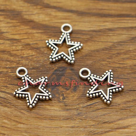 30pcs Star Charms Celestial Charms Antique Silver Tone 14x18mm | Etsy