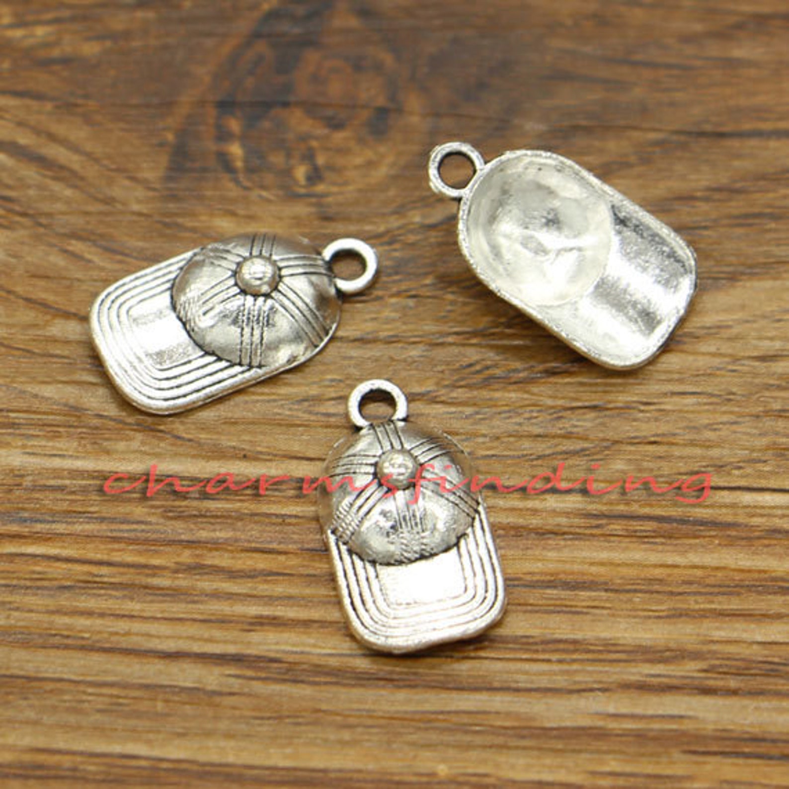 20pcs Baseball Cap Charm Hat Charms Antique Silver Tone | Etsy