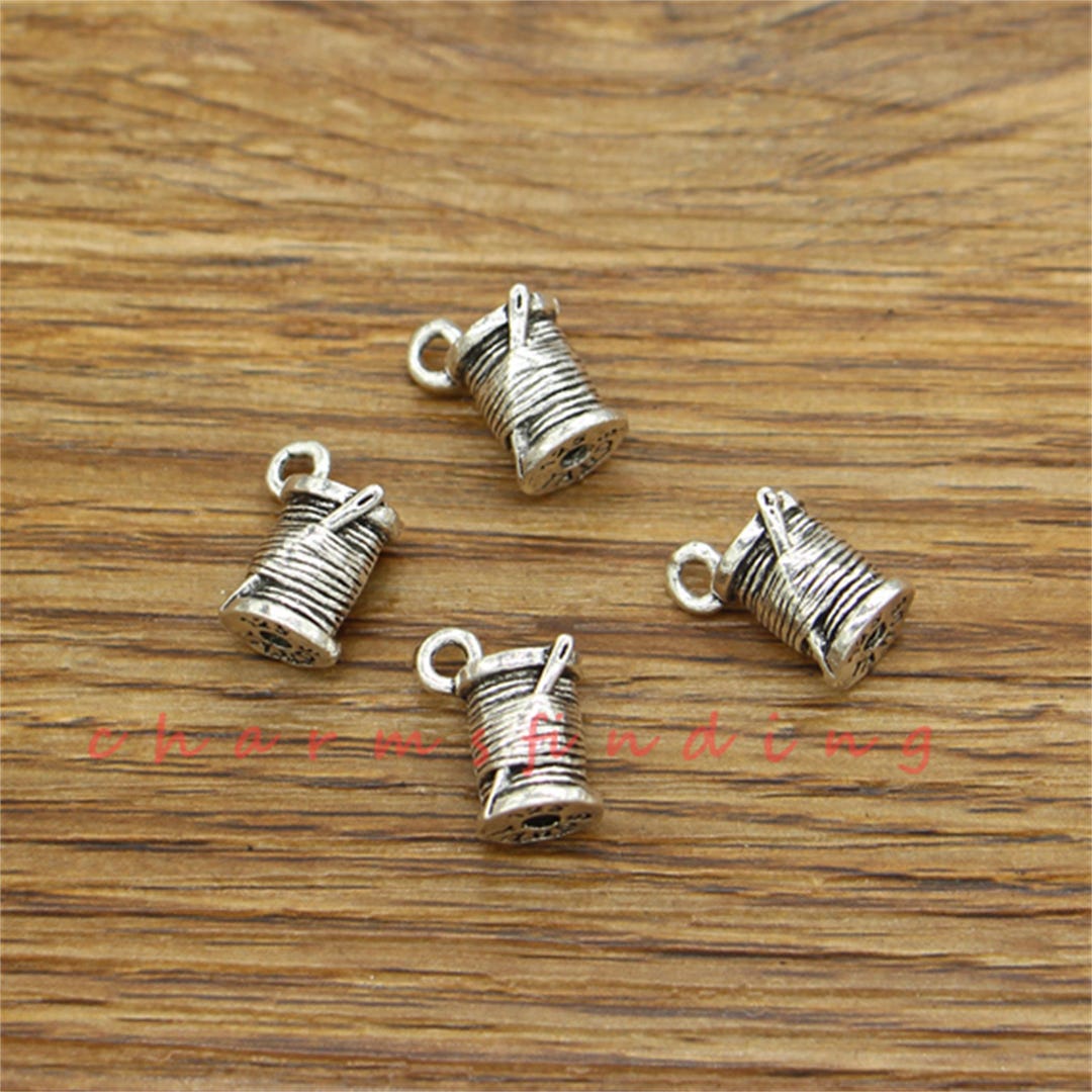 20pcs Needle and Thread Charms Sewing Charms Spool Charms Antique ...