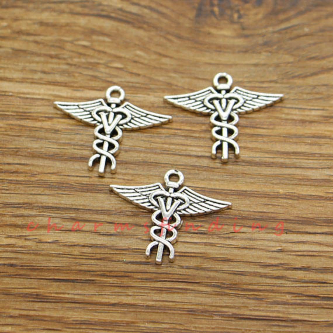 20pcs Caduceus Charms Medical Symbol Charms Antique Silver - Etsy