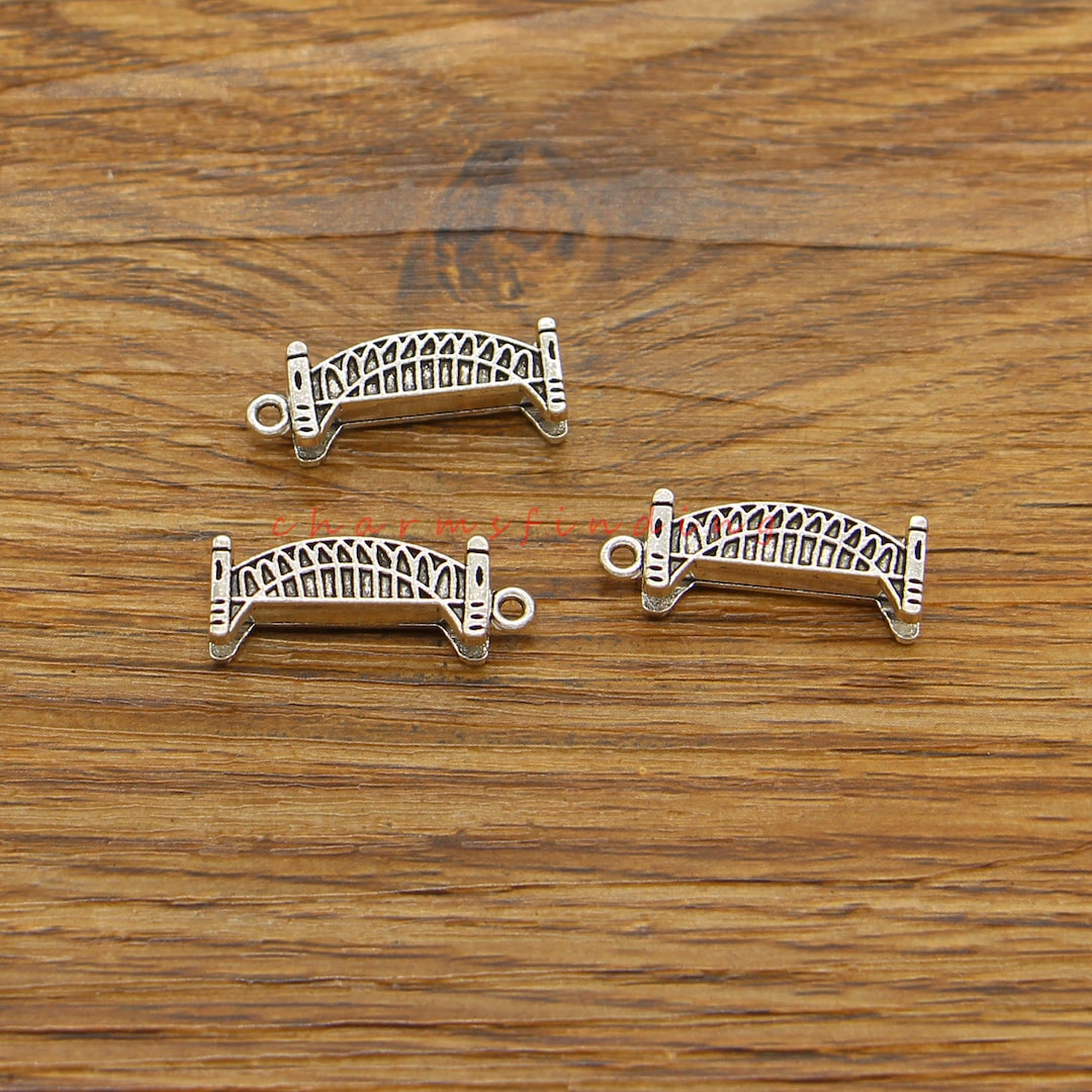 15pcs Harbour Bridge Charms Pendants Antique Silver Charms 9x25mm ...