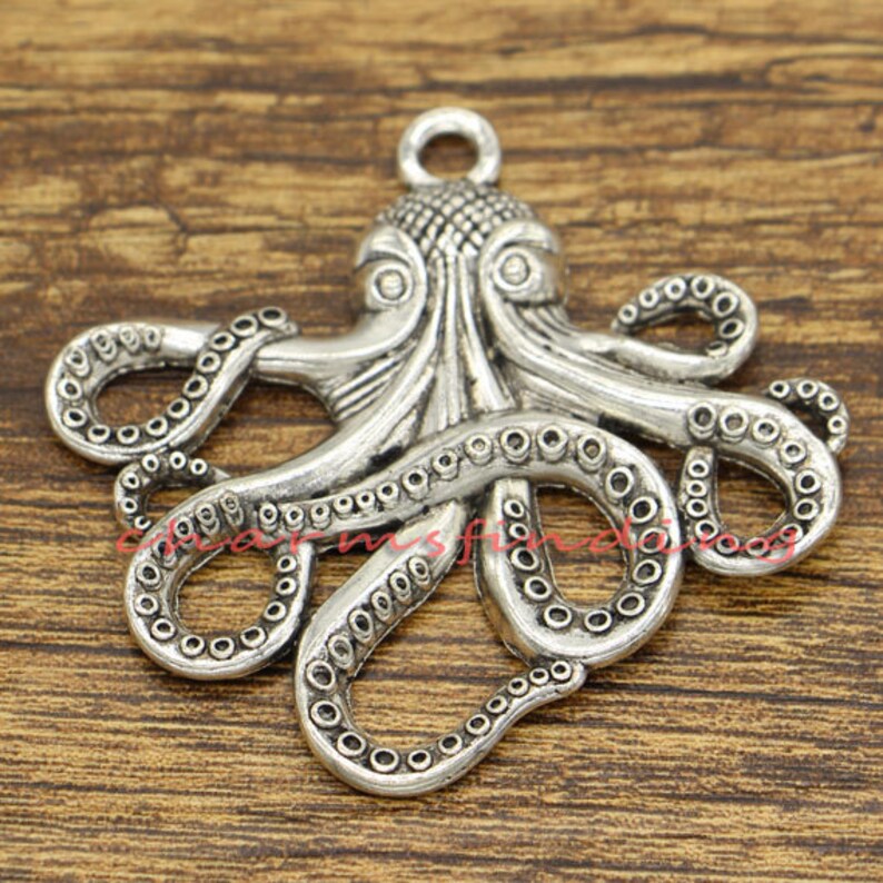 3pcs Huge Octopus Charms Pendants Antique Silver Tone 55x56mm - Etsy