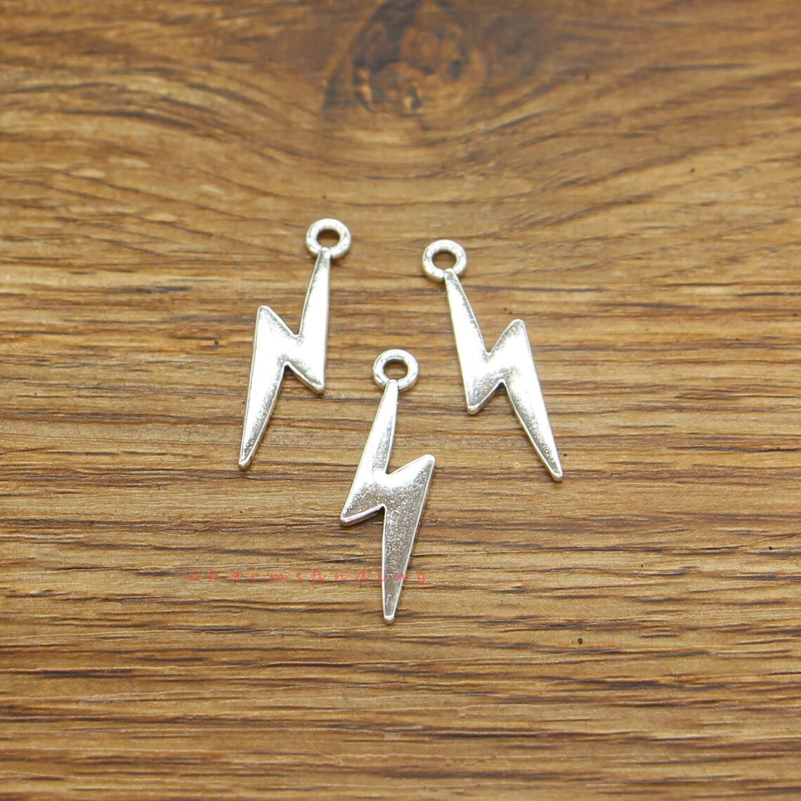 50pcs Lightning Bolt Charms Double Sided Charms Antique Silver - Etsy
