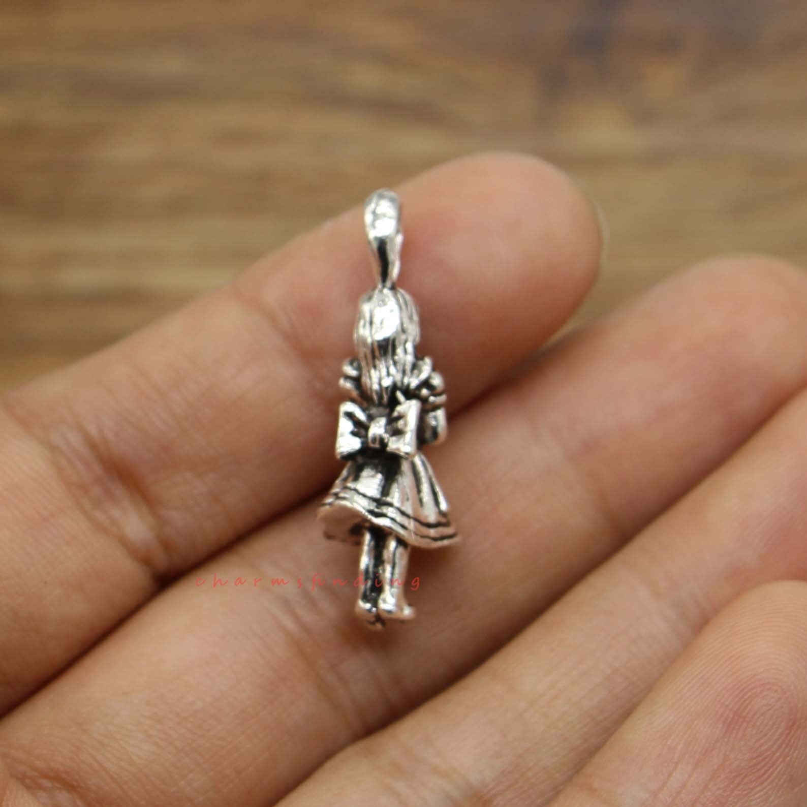 5pcs Girl Charms Student Charms 3D Charms Antique Silver Tone - Etsy