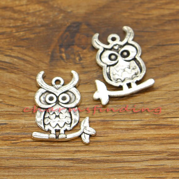 20pcs Owl Charms Bird Charm Antique Silver Tone Charm 25x19mm - Etsy