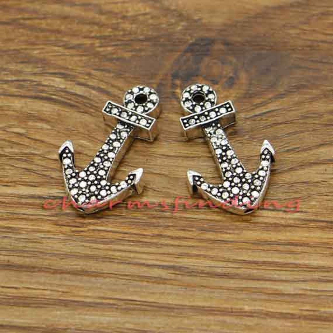 15pcs Anchor Charms Nautical Charms Antique Silver Tone 16x26mm Cf3010 ...