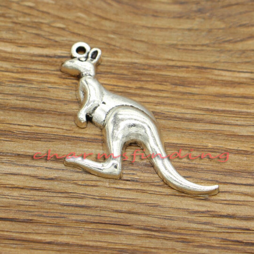 10pcs Kangaroo Charms Australian Charm Antique Silver Tone 47x22mm ...