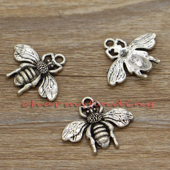 20pcs Bee Charms Honeybee Charms Insect Charms Tique Silver - Etsy
