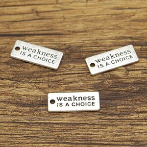 30pcs Weakness is a Choice Charm Fitness Weight Training Charm - Etsy