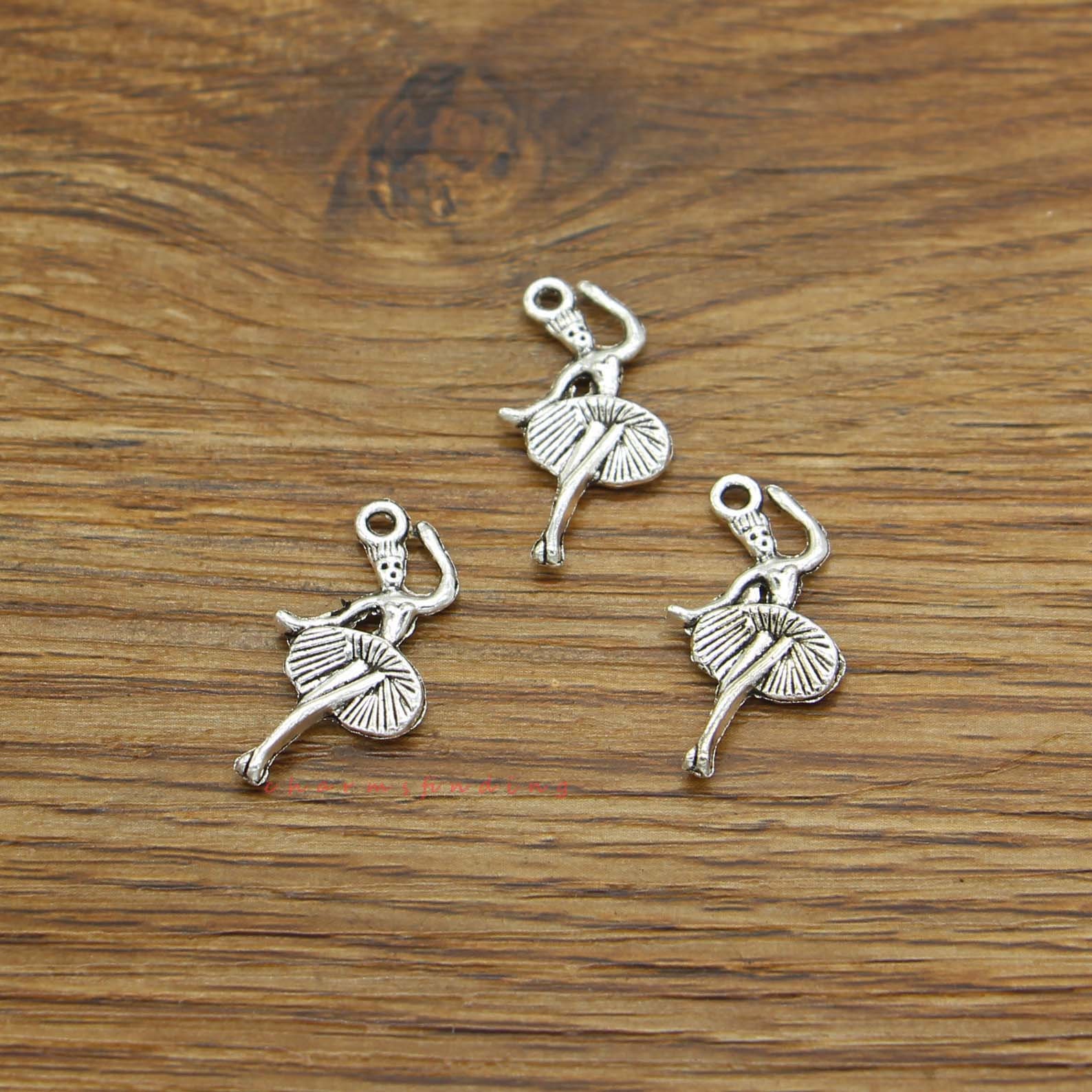 25pcs Ballerina Charms Dancer Ballet Charm Antique Silver Tone | Etsy