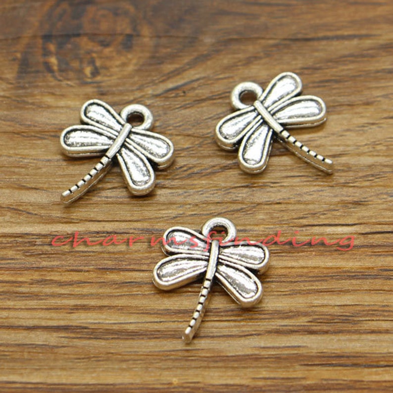 50pcs Dragonfly Charms Insect Charms 2 Sided Charms Antique | Etsy