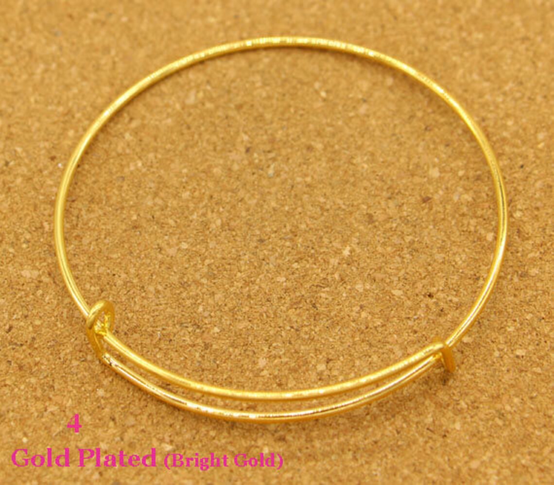 10pcs Adult Silver Gold Adjustable Bangle Bracelets Basic - Etsy