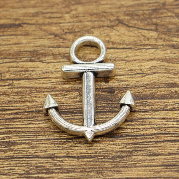 8pcs Anchor Pendant Charms Nautical Charms Antique Silver Tone | Etsy