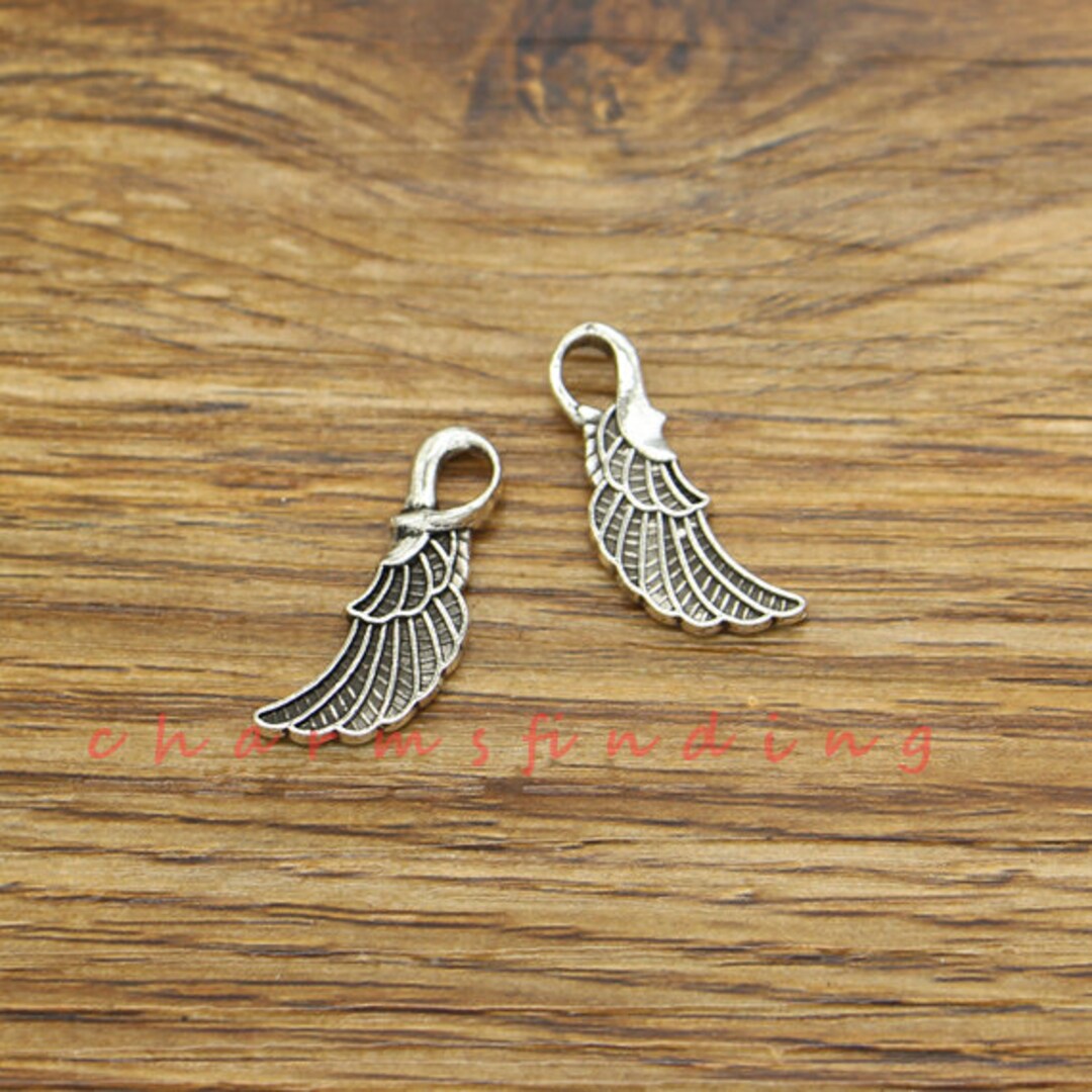 30pcs Wing Charms Bird Angel Wings Charm Antique Silver Tone Charm ...