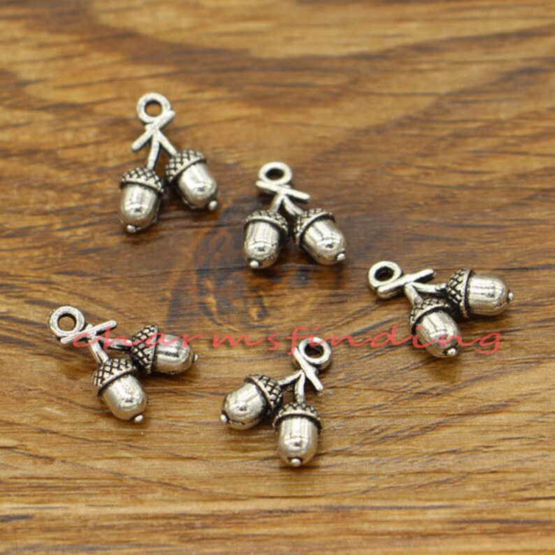 30pcs Acorn Charms Nut Charms 3D Charms Antique Silver Tone | Etsy