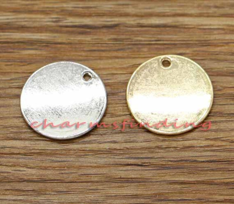 20pcs Hammered Tag Charms Disc Round Charms Antique Silver KC - Etsy