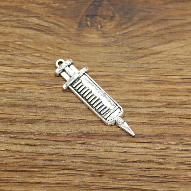 12pcs Large Syringe Charms Pendant Medical Charm Antique | Etsy