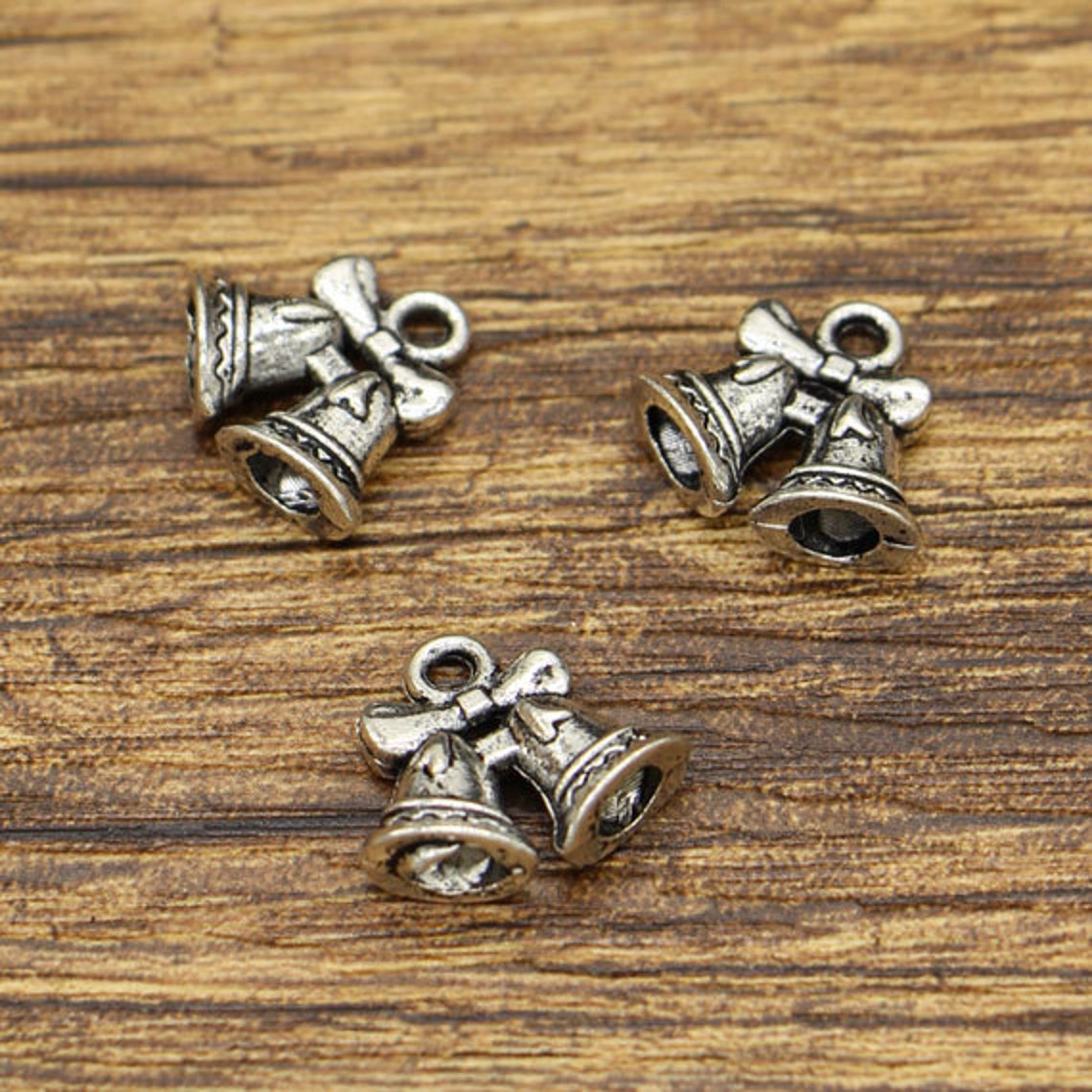 30pcs Bell Charms Christmas Bell Charms Antique Silver Tone - Etsy