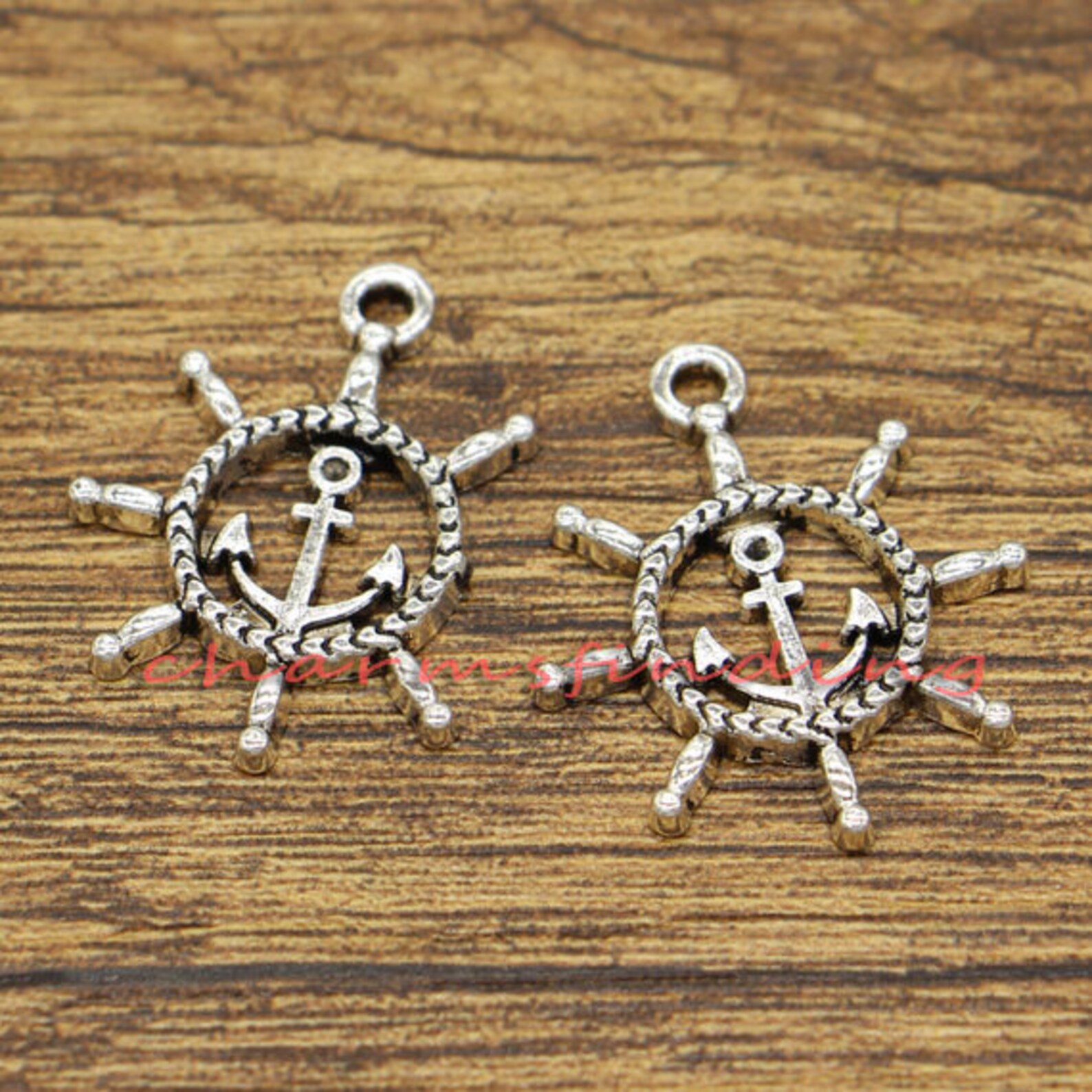 20pcs Helm Charms Ships Wheel Charms Antique Silver Tone - Etsy