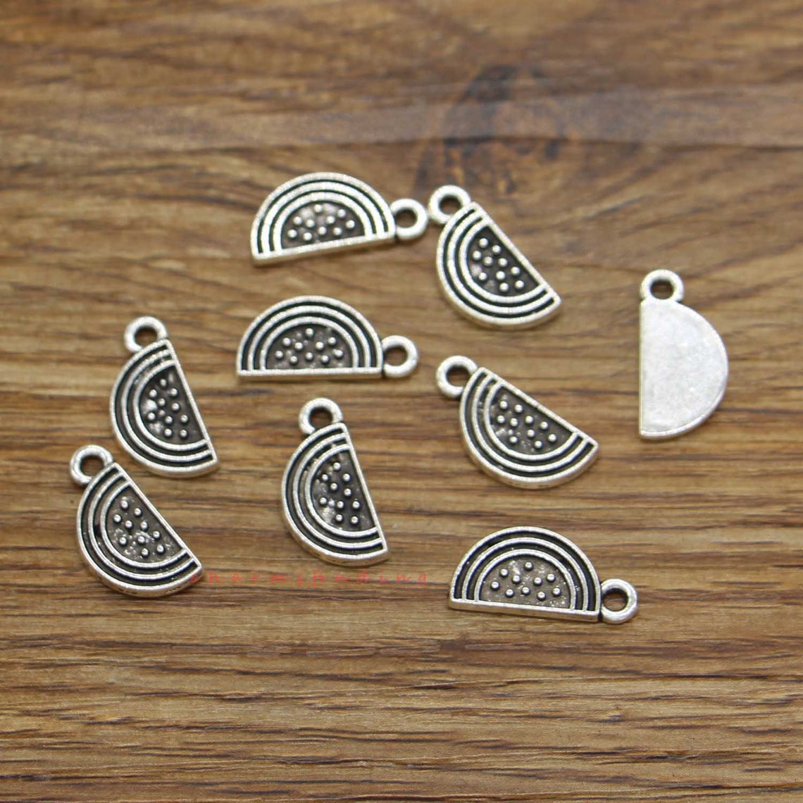 50pcs Watermelon Charms Fruit Charms Antique Silver Tone 17x8 | Etsy