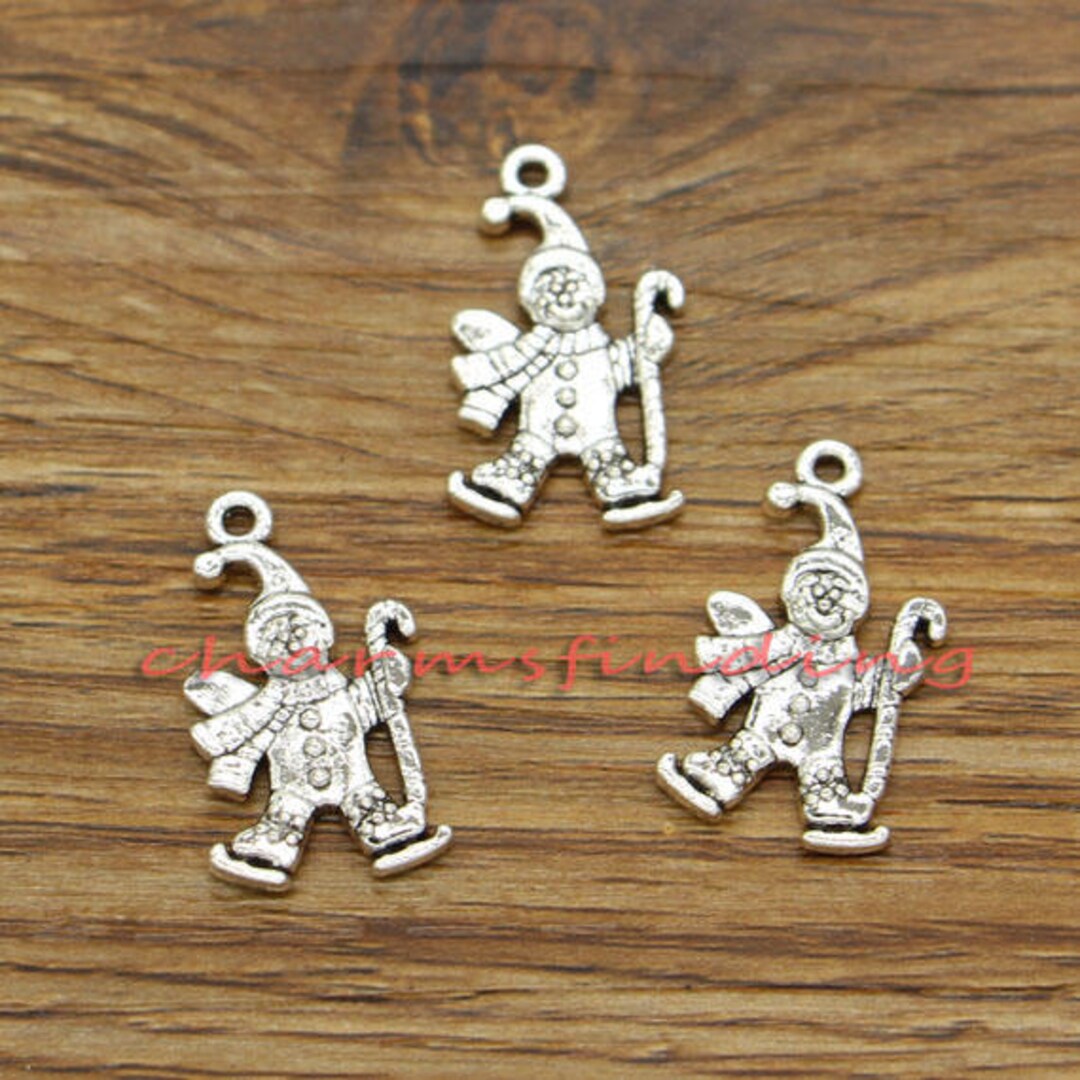 30pcs Snowman Charms Snow Charm Winter Charms Antique Silver Tone ...